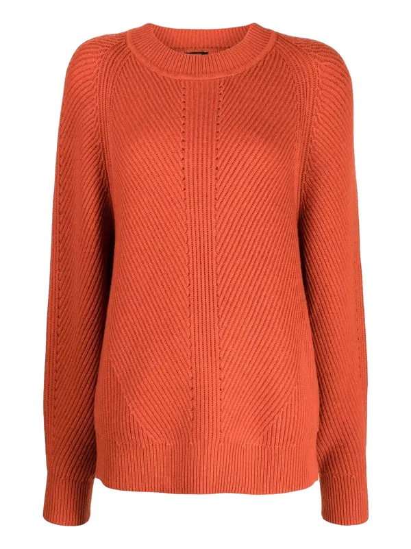JOSEPH Crew-neck Knitted Sweater - Orange
