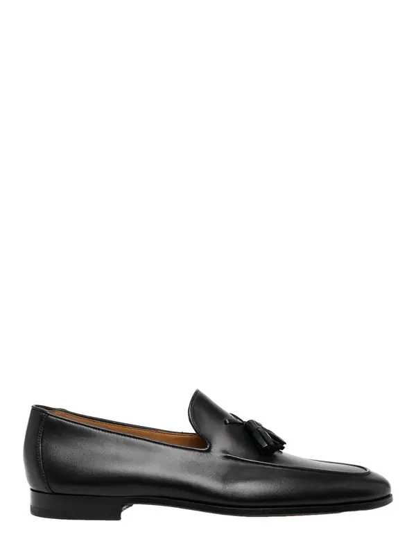 Magnanni Leather Tassel Loafers - Black