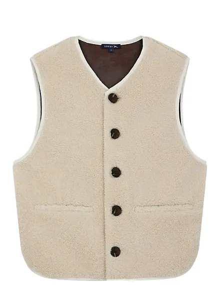 Soeur Fusil Teddy-textured Faux-fur Gilet - Cream