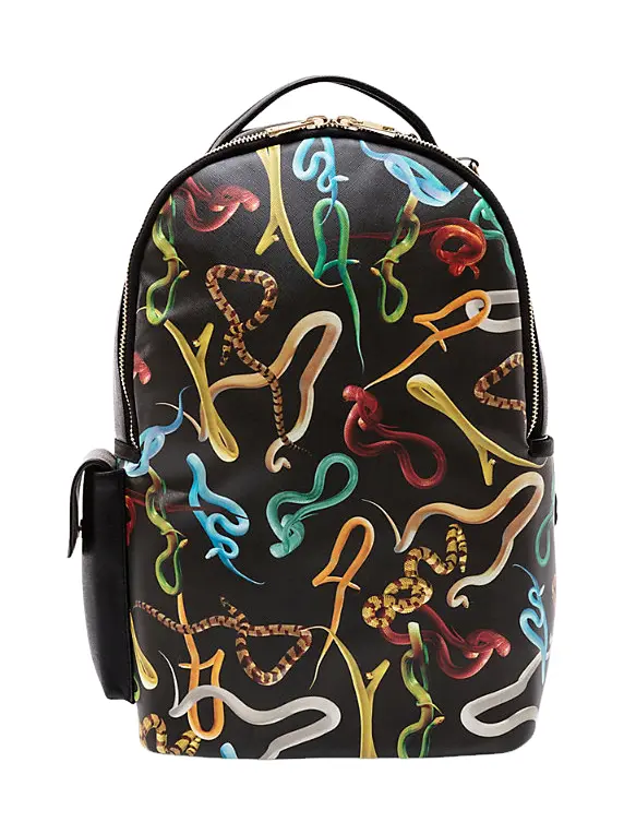 SELETTI Wears Toiletpaper Snakes Graphic-print Backpack - Black/red