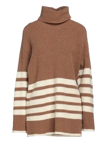 DANIELE FIESOLI Merino Wool Striped Turtleneck - Beige