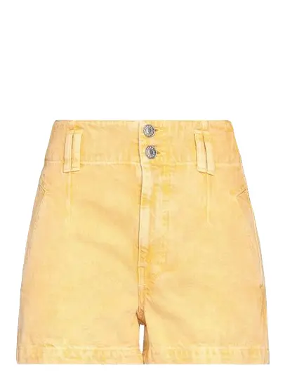 MARANT ETOILE High Waisted Denim Shorts - Yellow