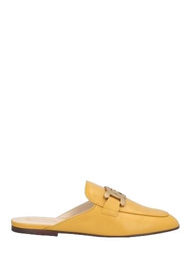 TOD'S Soft Leather Mules With Metal Applications - Marigold