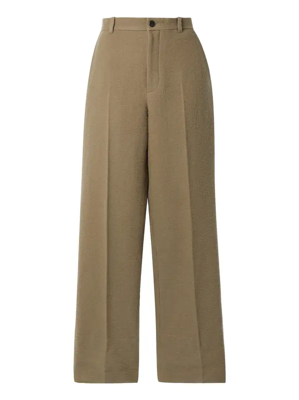 THE ROW Gustavo Brushed Wool-blend Straight-leg Pants - Brown