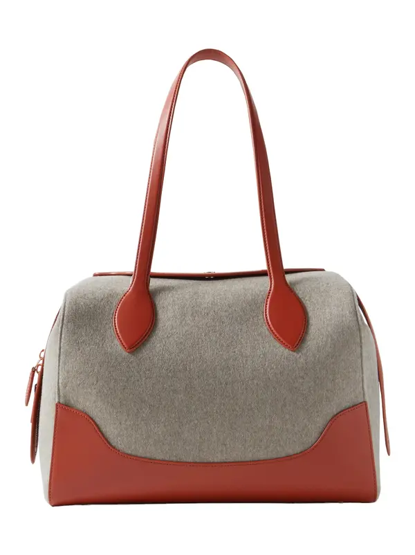 Loro Piana Happy Day Large Leather-trimmed Felt Tote - Red