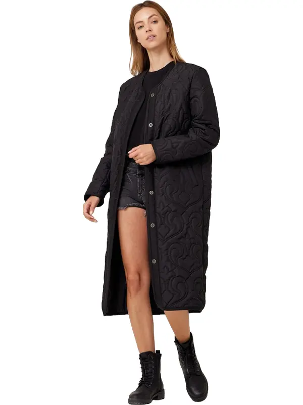 SIWY Alessi Long Quilted Coat - Natural