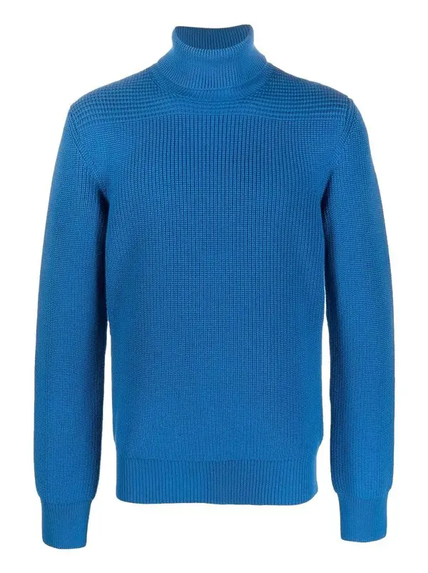 Orlebar Brown Chunky-knit Roll Neck Jumper - Blue