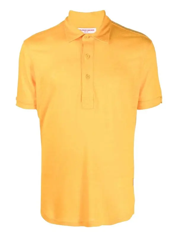 Orlebar Brown Sebastien Linen Polo Shirt - Orange