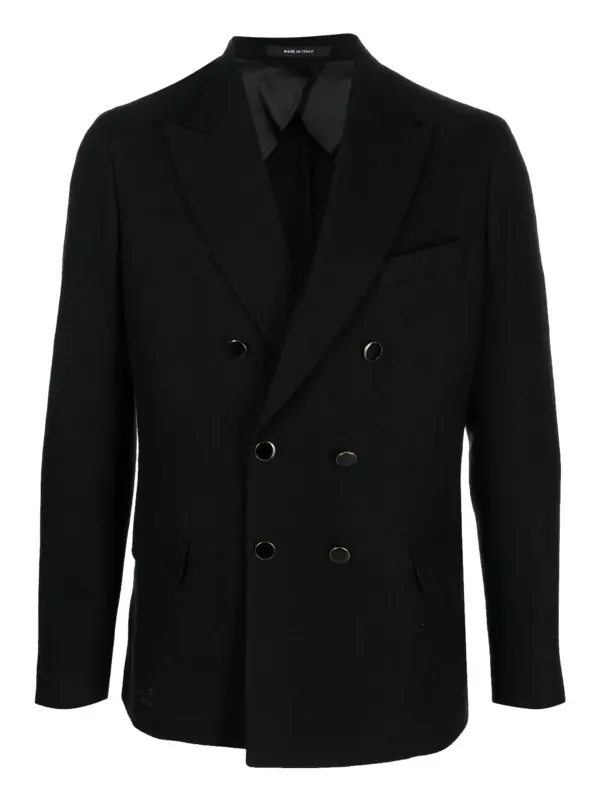 REVERES 1949 Peak-lapels Double-breasted Blazer - Black