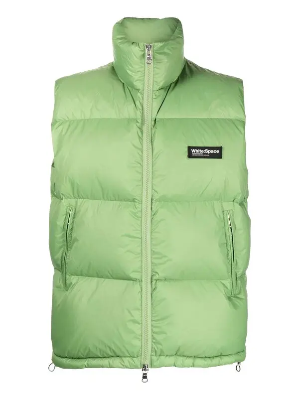 WHITESPACE Logo-patch Quilted Gilet - Green
