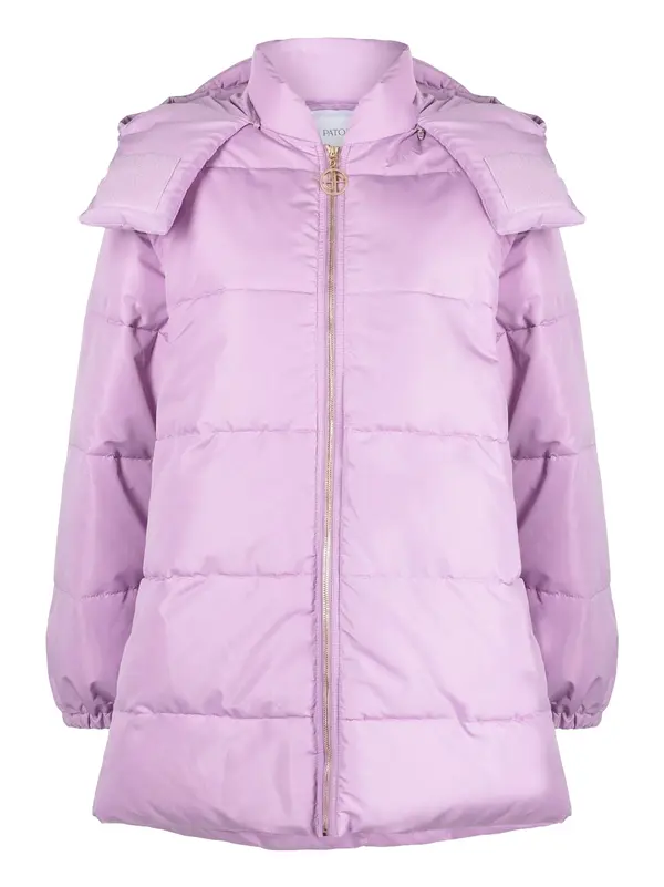 Patou Detachable Sleeves Puffer Coat - Purple