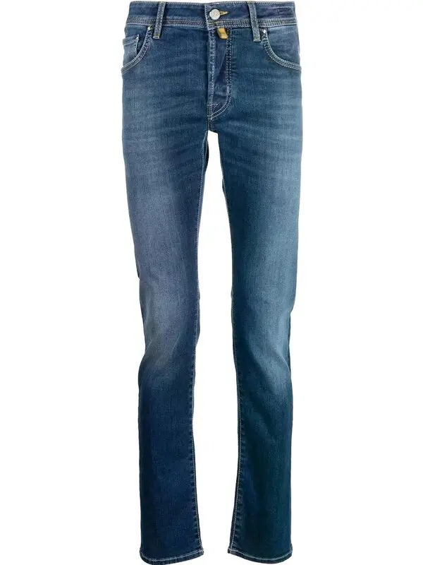 Jacob Cohen Stonewashed Straight-leg Jeans - Blue