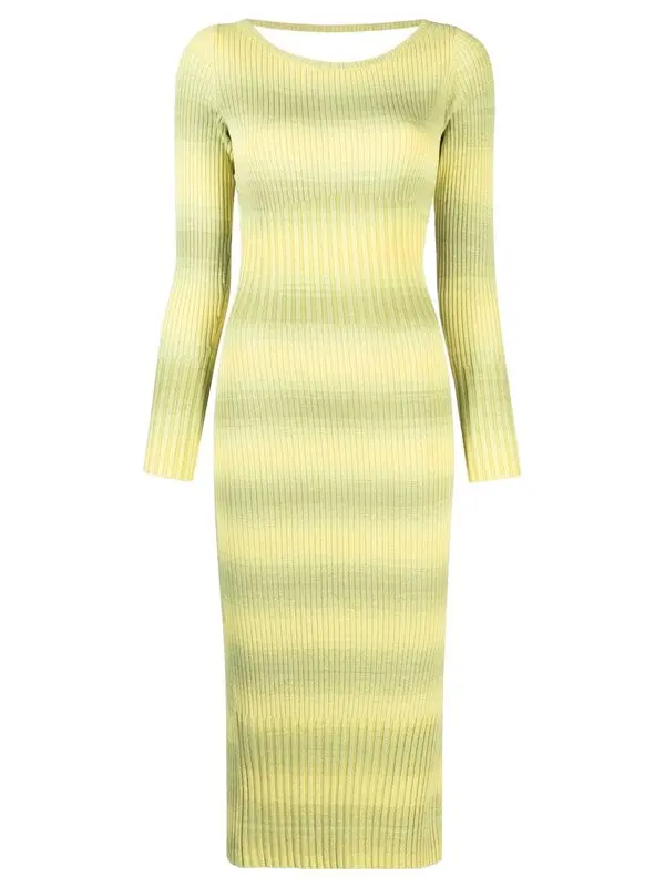Patrizia Pepe Ribbed Knit Midi Dress - Green