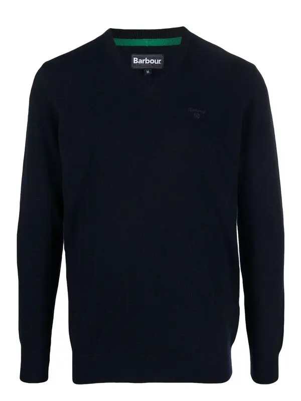 Barbour Essential V-neck Wool Sweater - Blue