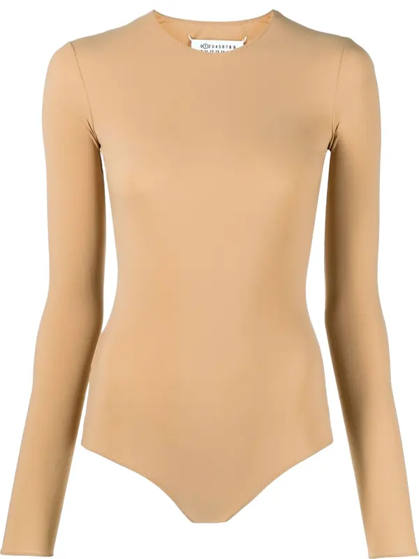 MAISON MARGIELA Half-transparent Bodysuit - Neutrals