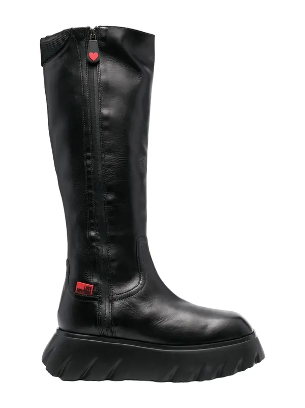 Moschino Logo-patch Boots - Black