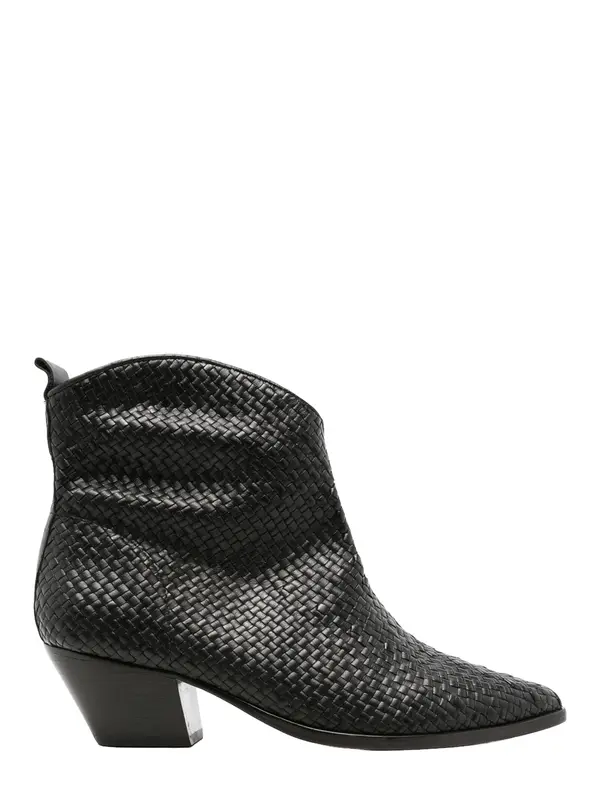 STUDIO CHOFAKIAN Valentina Interwoven Leather Boots - Black