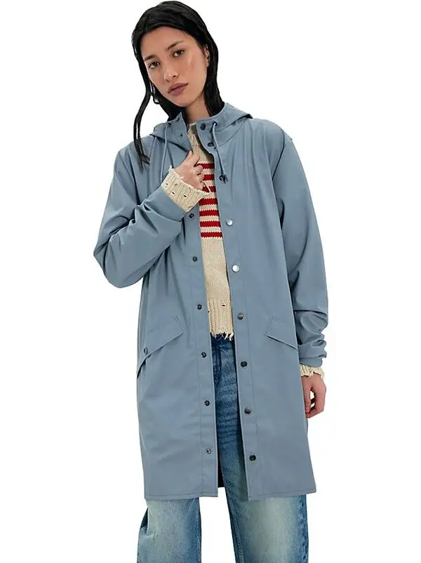 Rains Long Jacket - Light Blue