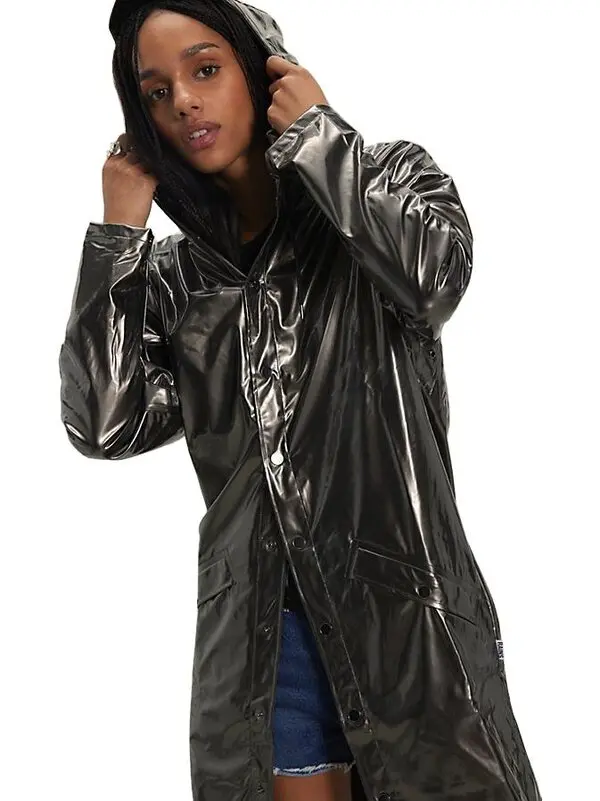 Rains Long Jacket - Silver