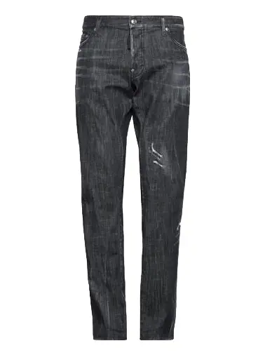 Dsquared2 Jeans With Leather Detail - Black