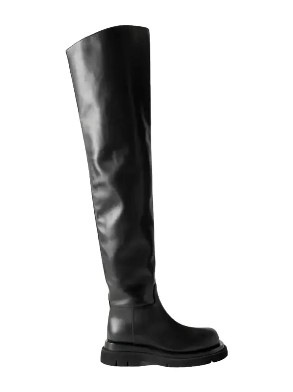 Bottega Veneta Cuissard Leather Over-the-knee Boots - Black