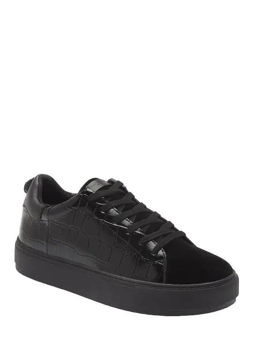 Kurt Geiger Laney Croc Embossed Sneakers - Black