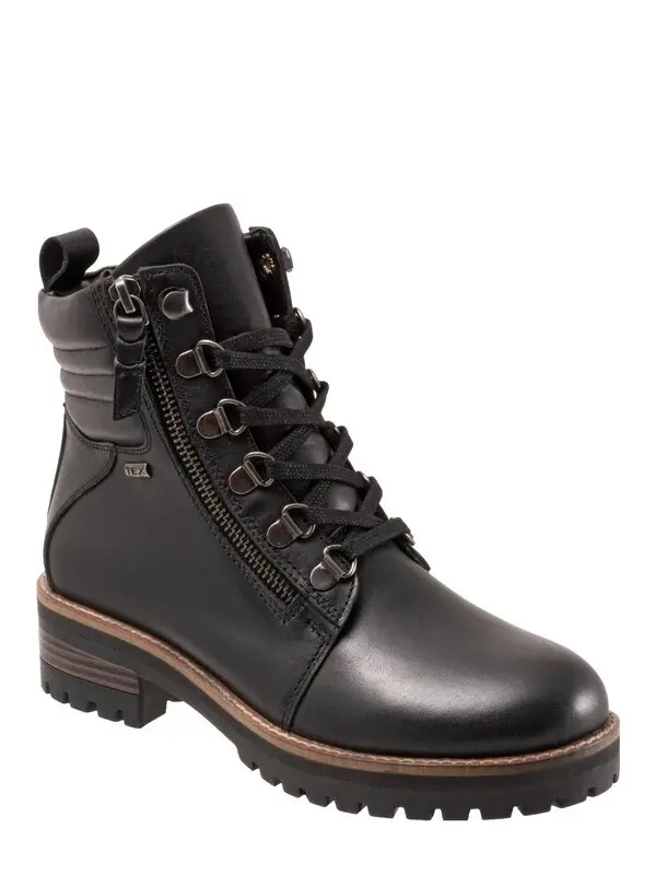 Softwalk Everett Lace-up Boots - Black Leather