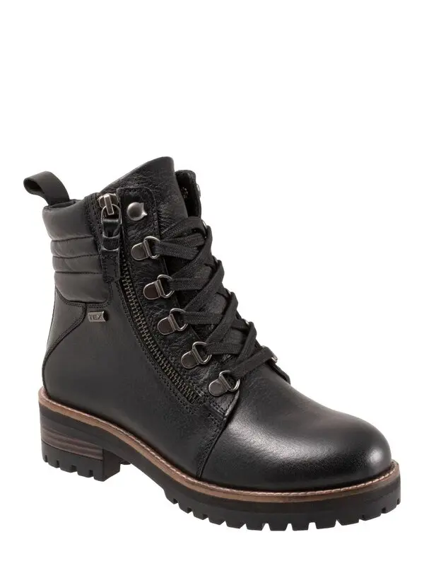 Softwalk Everett Lace-up Boots - Black Tumbled Leather