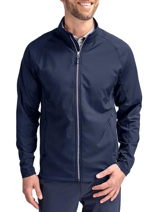 Cutter & Buck Adapt Knit Hybrid Full Zip Jacket - Navy Blue