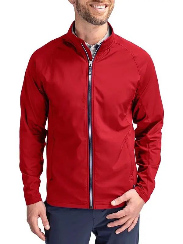 Cutter & Buck Adapt Knit Hybrid Full Zip Jacket - Red