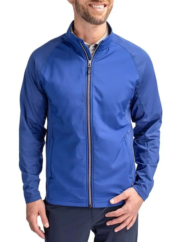 Cutter & Buck Adapt Knit Hybrid Full Zip Jacket - Tour Blue