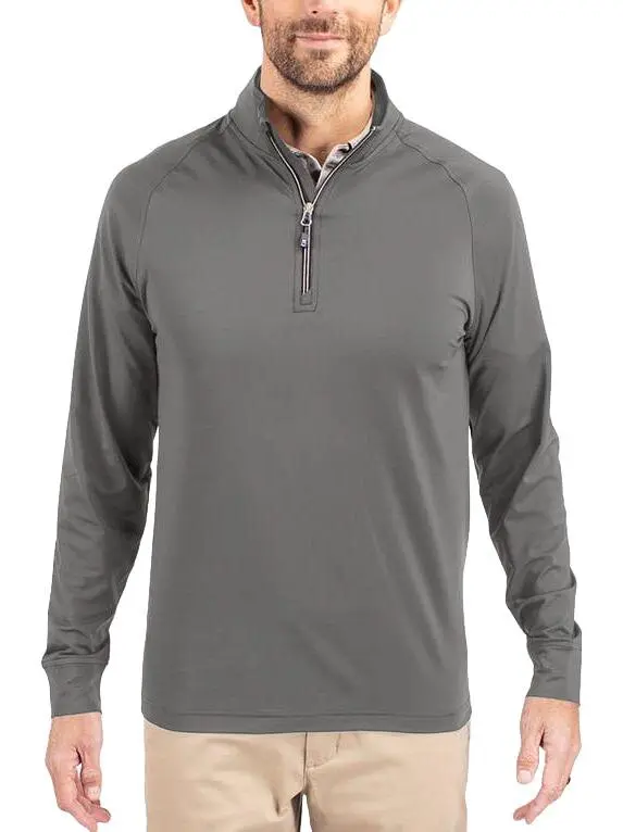 Cutter & Buck Adapt Knit Quarter Zip Pullover - Elemental Grey