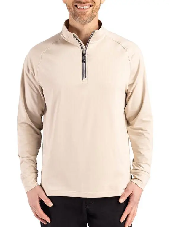 Cutter & Buck Adapt Knit Quarter Zip Pullover - Wheat