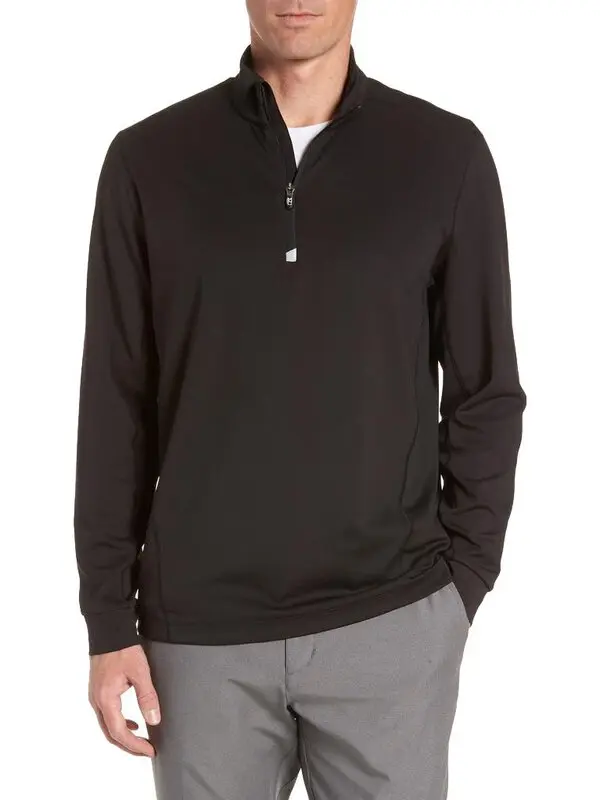 Cutter & Buck Traverse Stretch Quarter Zip Pullover - Black