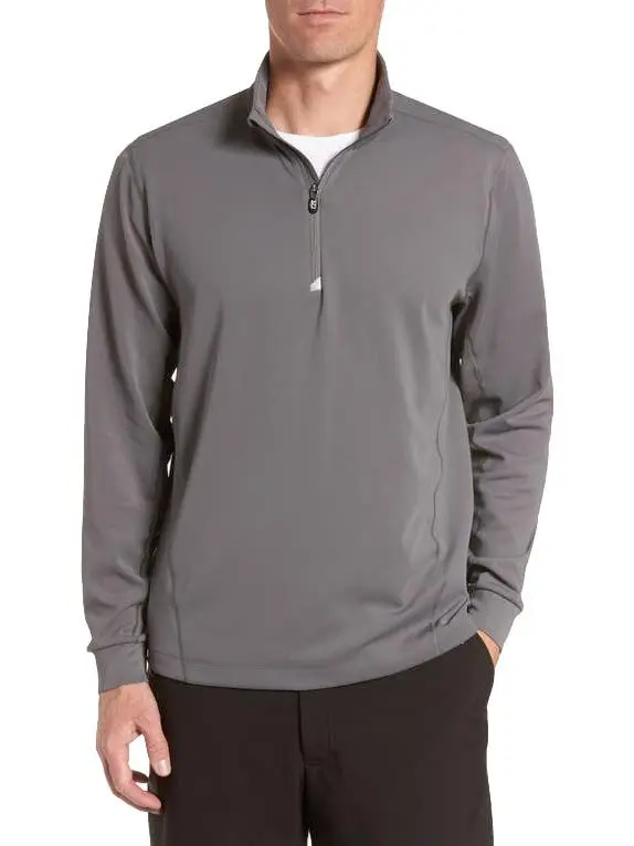 Cutter & Buck Traverse Stretch Quarter Zip Pullover - Elemental Grey
