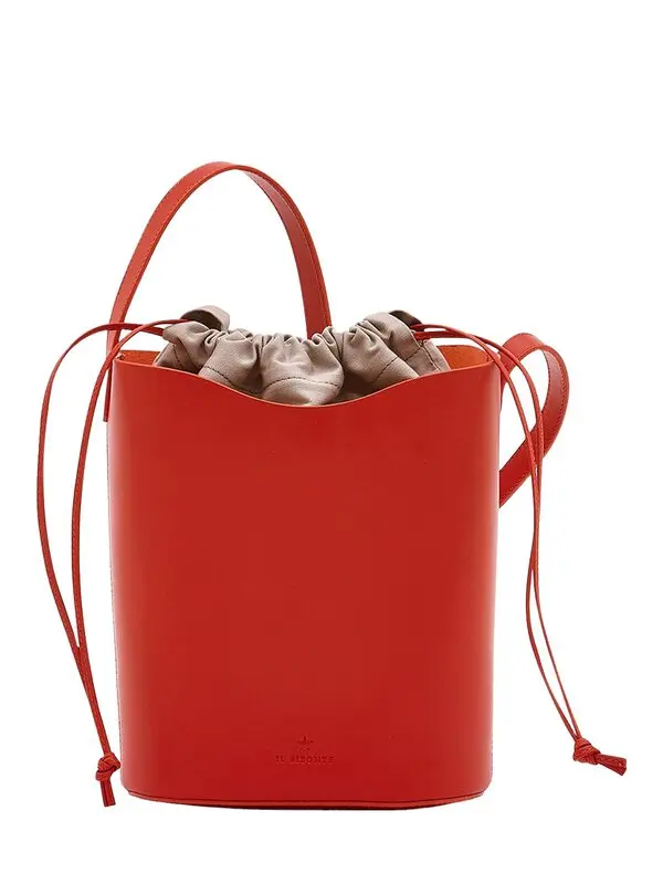 Il Bisonte Roseto Vacchetta Leather Bucket Bag - Red