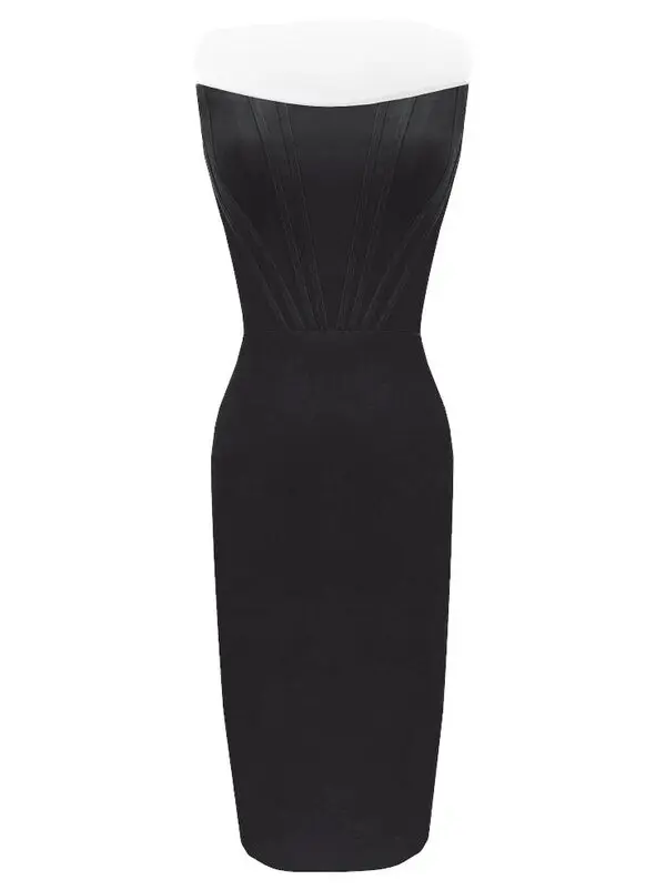 Dress The Population Cosette Strapless Body-con Midi-dress - Pine