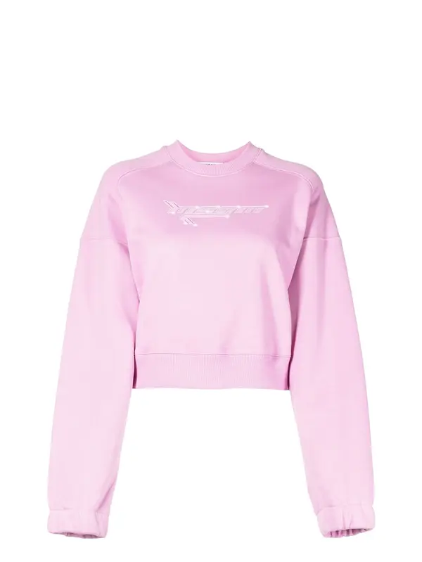 MSGM Logo-print Crewneck Sweatshirt - Pink