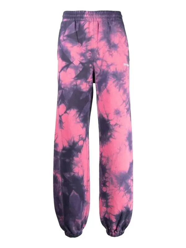 Off-White Diag-stripe Tie-dye Track Pants - Pink