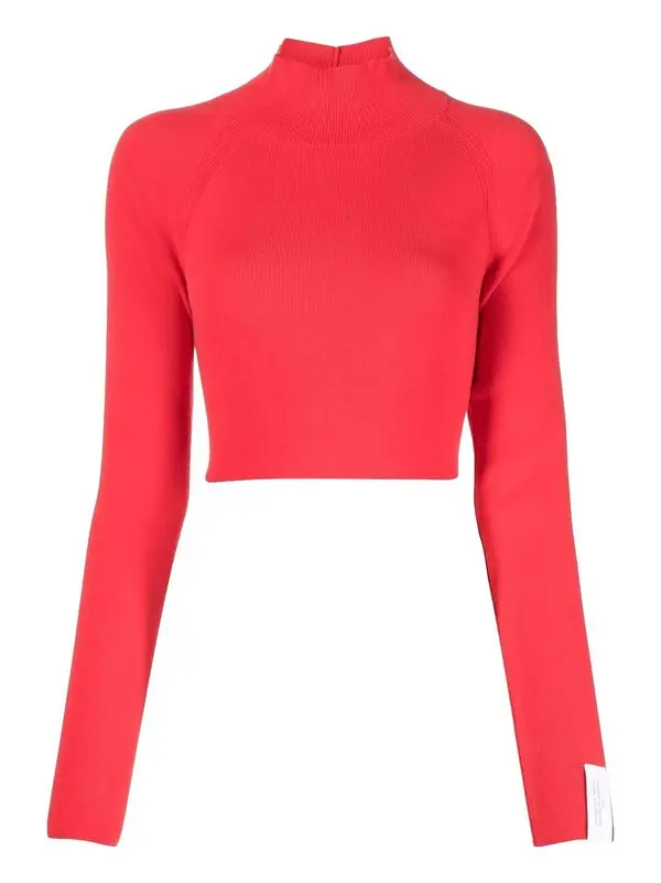 Rokh Open Back Knitted Top - Red