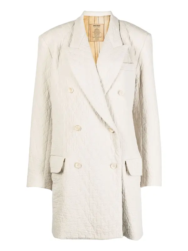 UMA WANG Double-breasted Tailored Coat - Neutrals