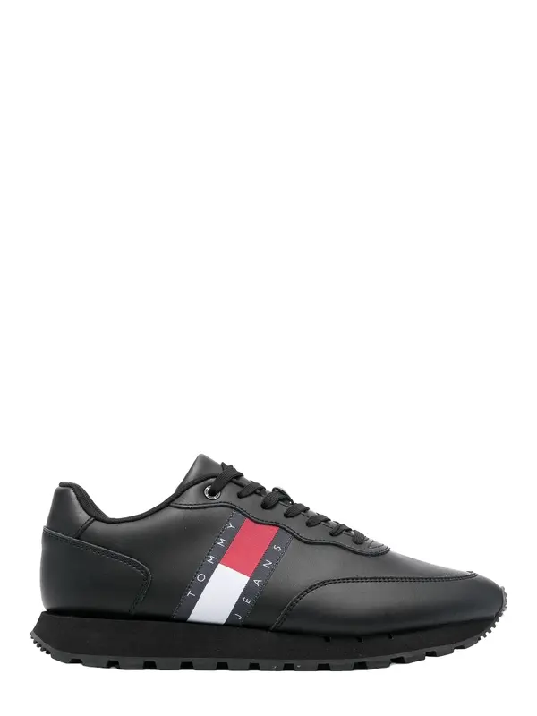 Tommy Hilfiger Logo-patch Low-top Sneakers - Black