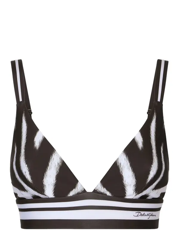 Dolce & Gabbana Zebra-print Cropped Top - Black