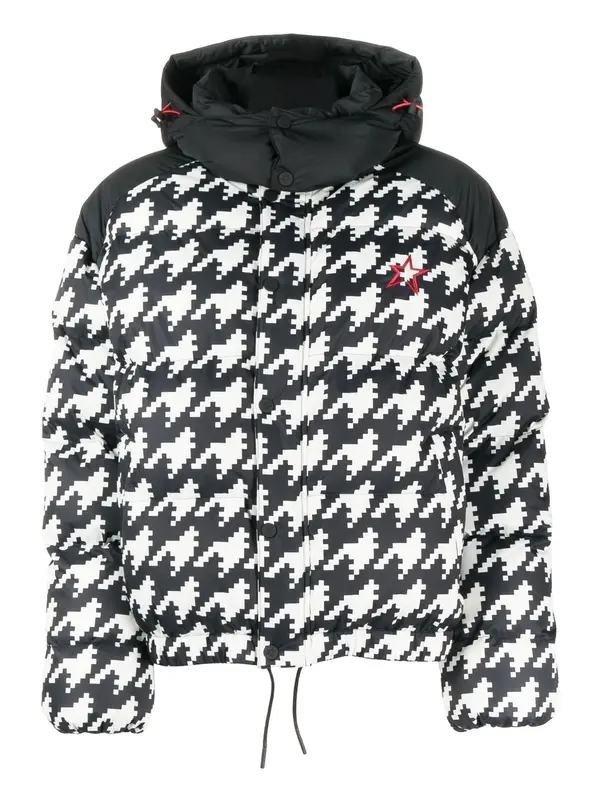 Perfect Moment Houndstooth-print Puffer Jacket - Black
