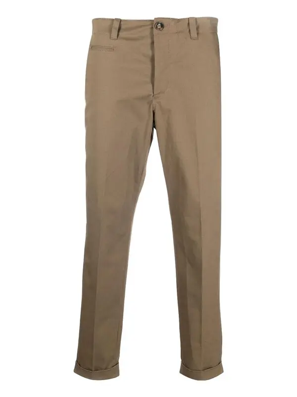 PT TORINO Tapered-leg Cropped Trousers - Brown