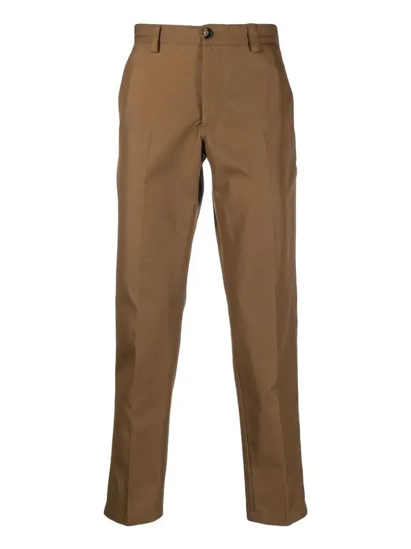 PT TORINO Mid-rise Tapered-leg Trousers - Brown