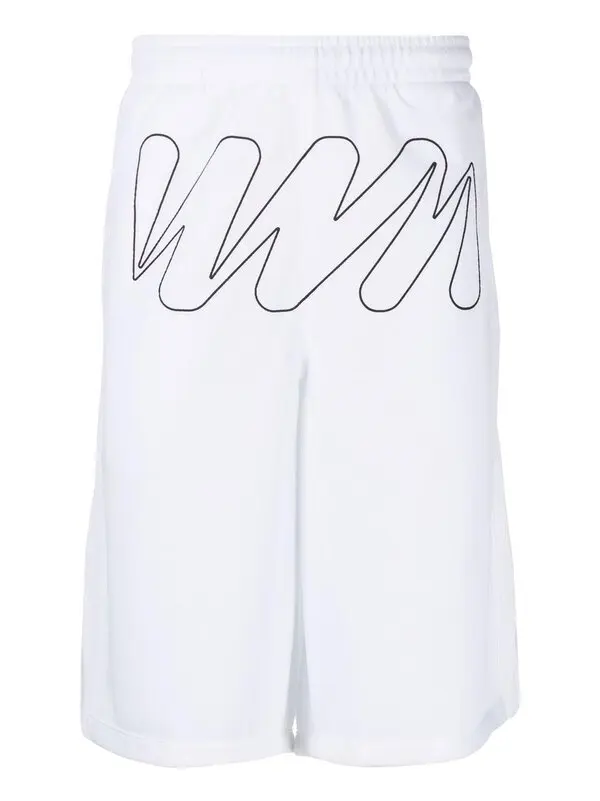 Off-White Diagonal Mesh Shorts - White