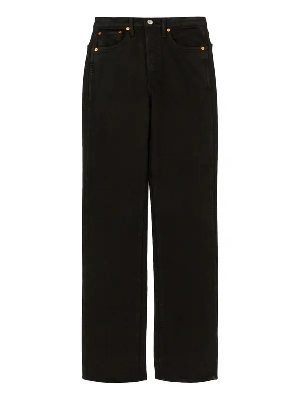 RE/DONE Straight-leg High-rise Jeans - Black