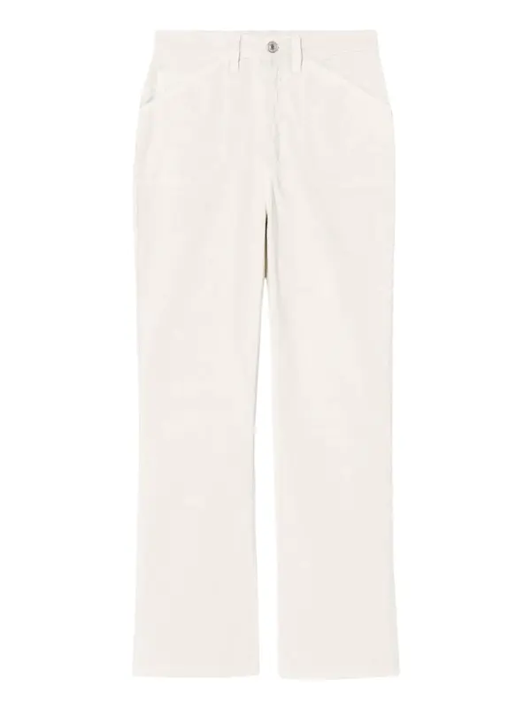 RE/DONE Flared Cropped Corduroy Trousers - White