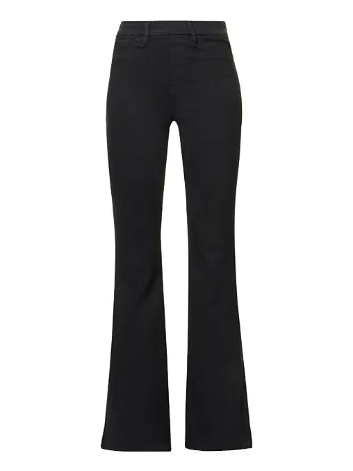 Good American Slim-fit Flared-leg High-rise Stretch-denim Jeans - Black001